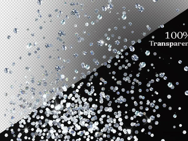 50 Chunky Diamond Shimmering Glitter Overlays