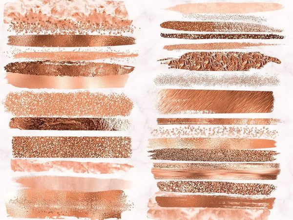 50 Transparent PNG Rose Gold Brush Strokes