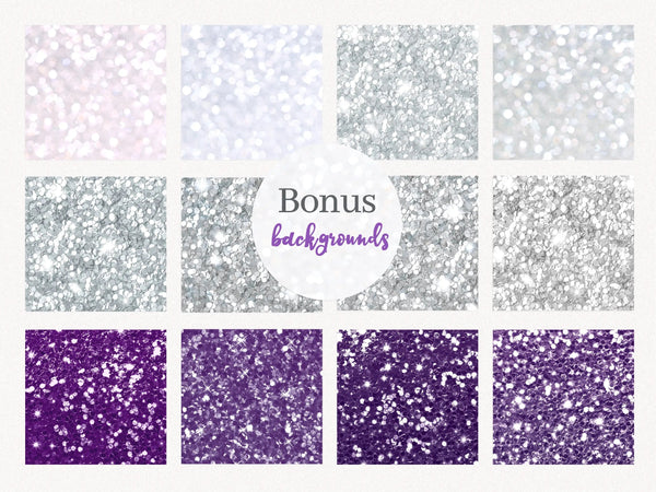 Purple Glitter Overlays