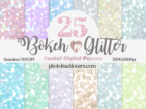 Pastel Bokeh Digital Papers