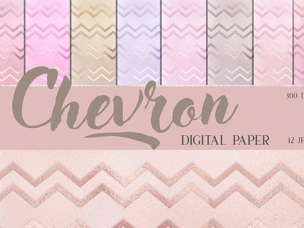 Pastel Chevron Digital paper