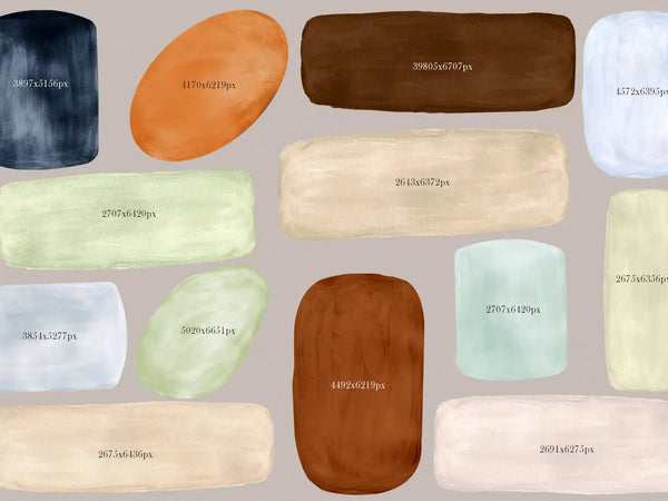 Watercolor abstract shapes clipart vol 03