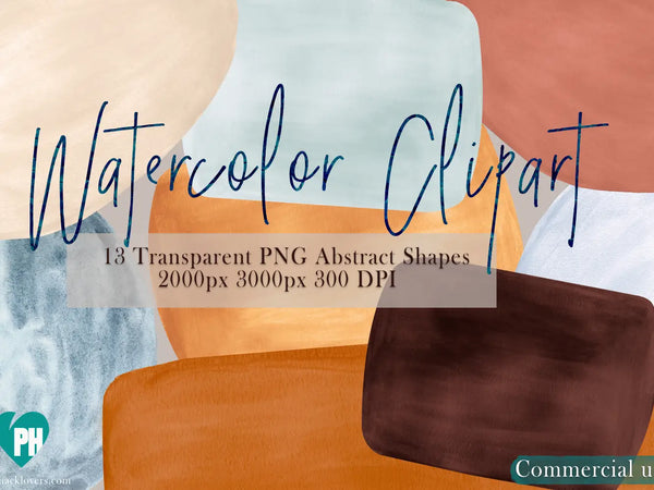 Watercolor Shapes Clipart vol 2