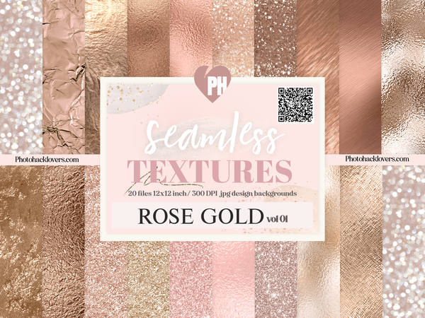 20 Seamless Rose Gold Textures vol 1