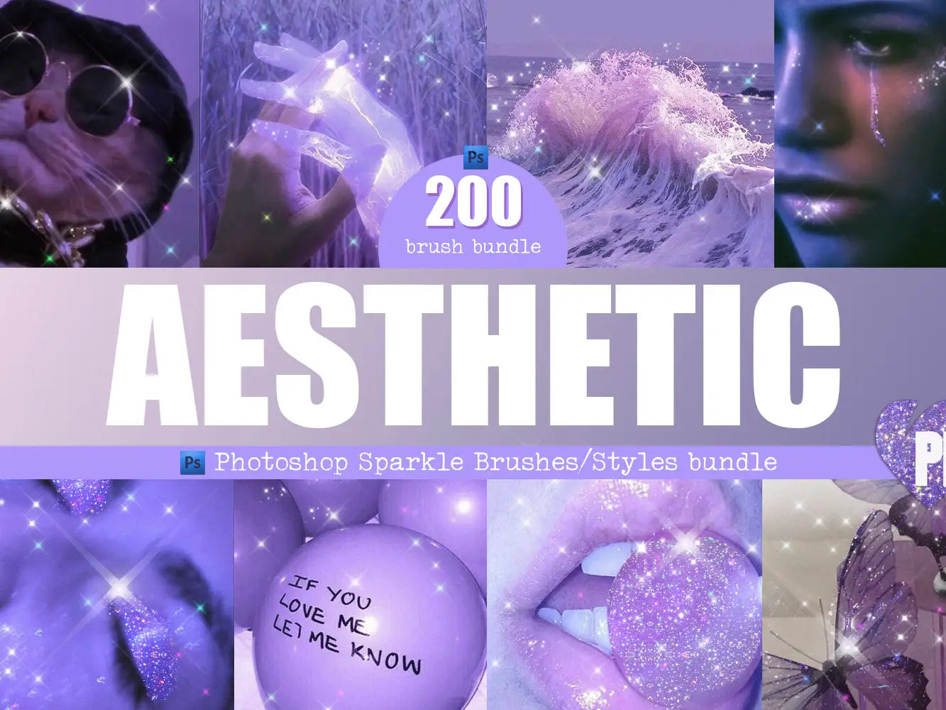 Aesthetic Sparkle Photoshop Brush Bundle