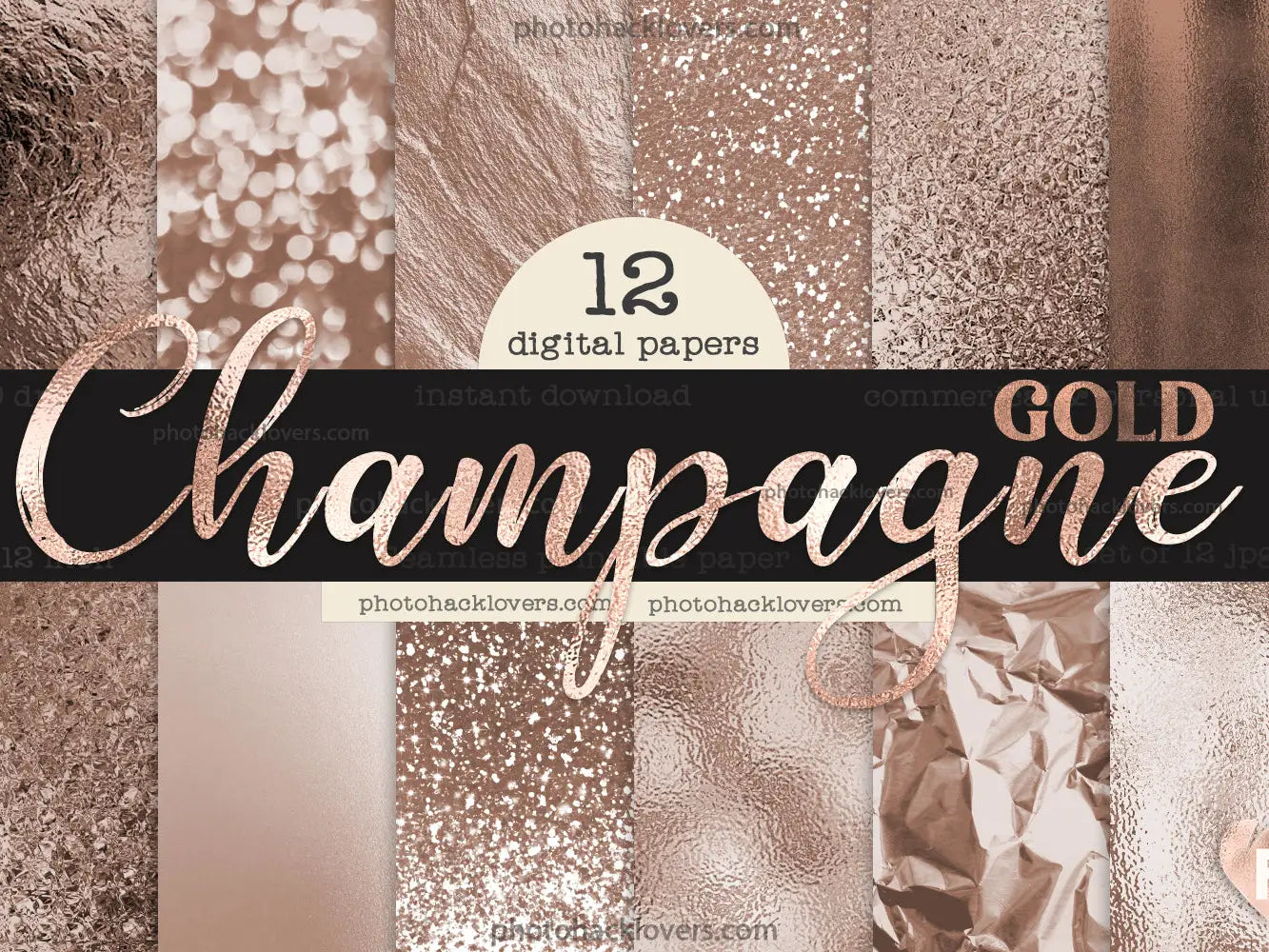 Luxury Champagne Gold Digital Paper