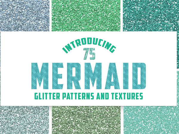 Mermaid Glitter Digital Papers