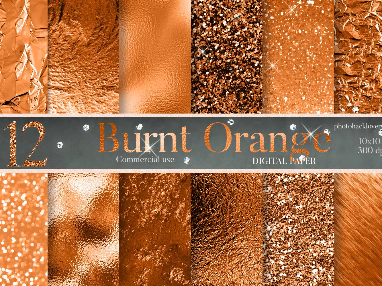 Orange Glitter Paper