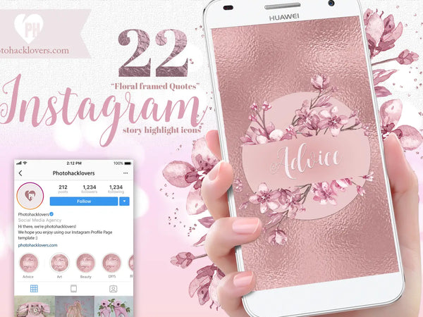 Rose Gold Instagram Story Icons