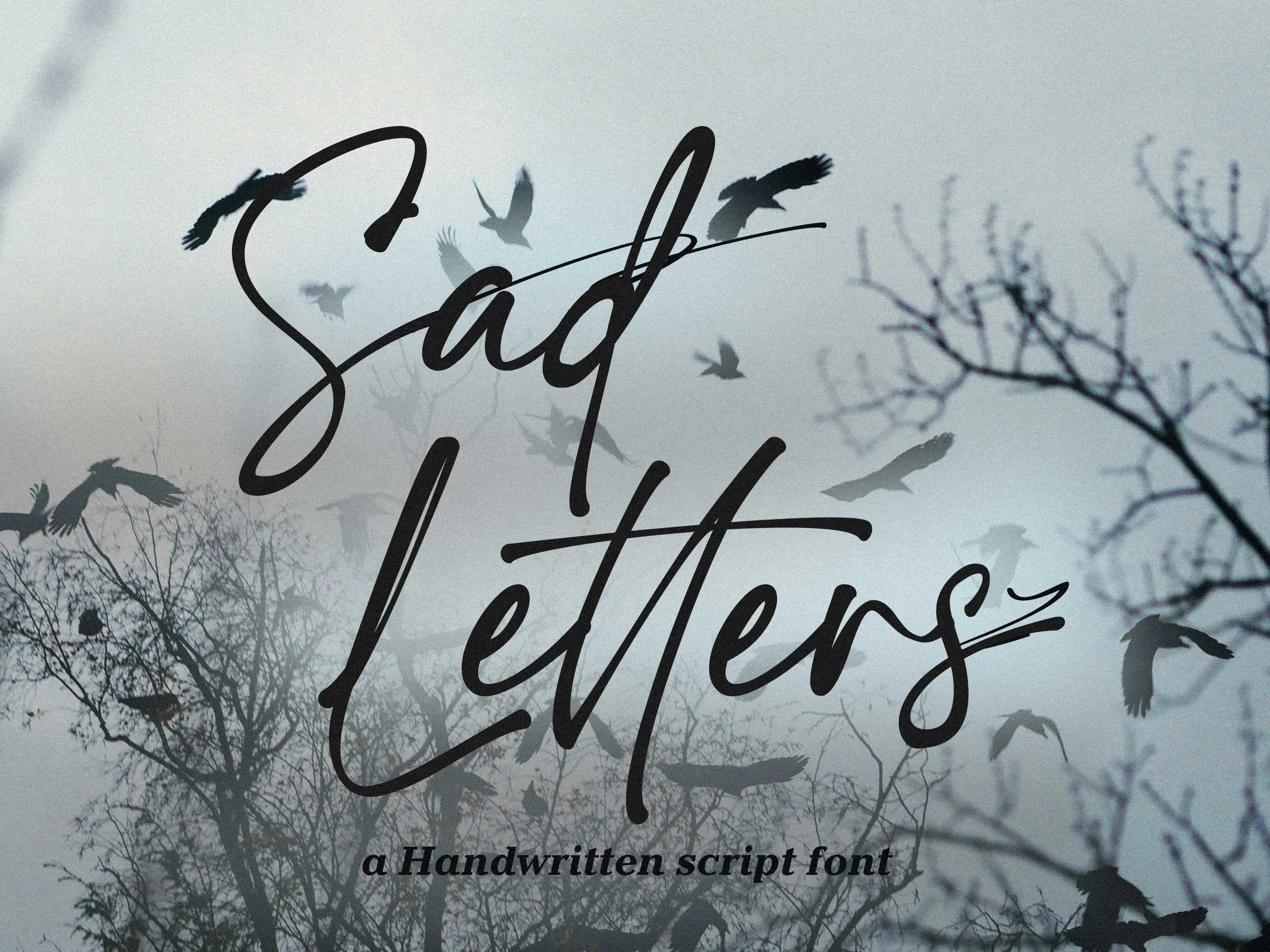 Sad Letters - A Handwritten Font Script