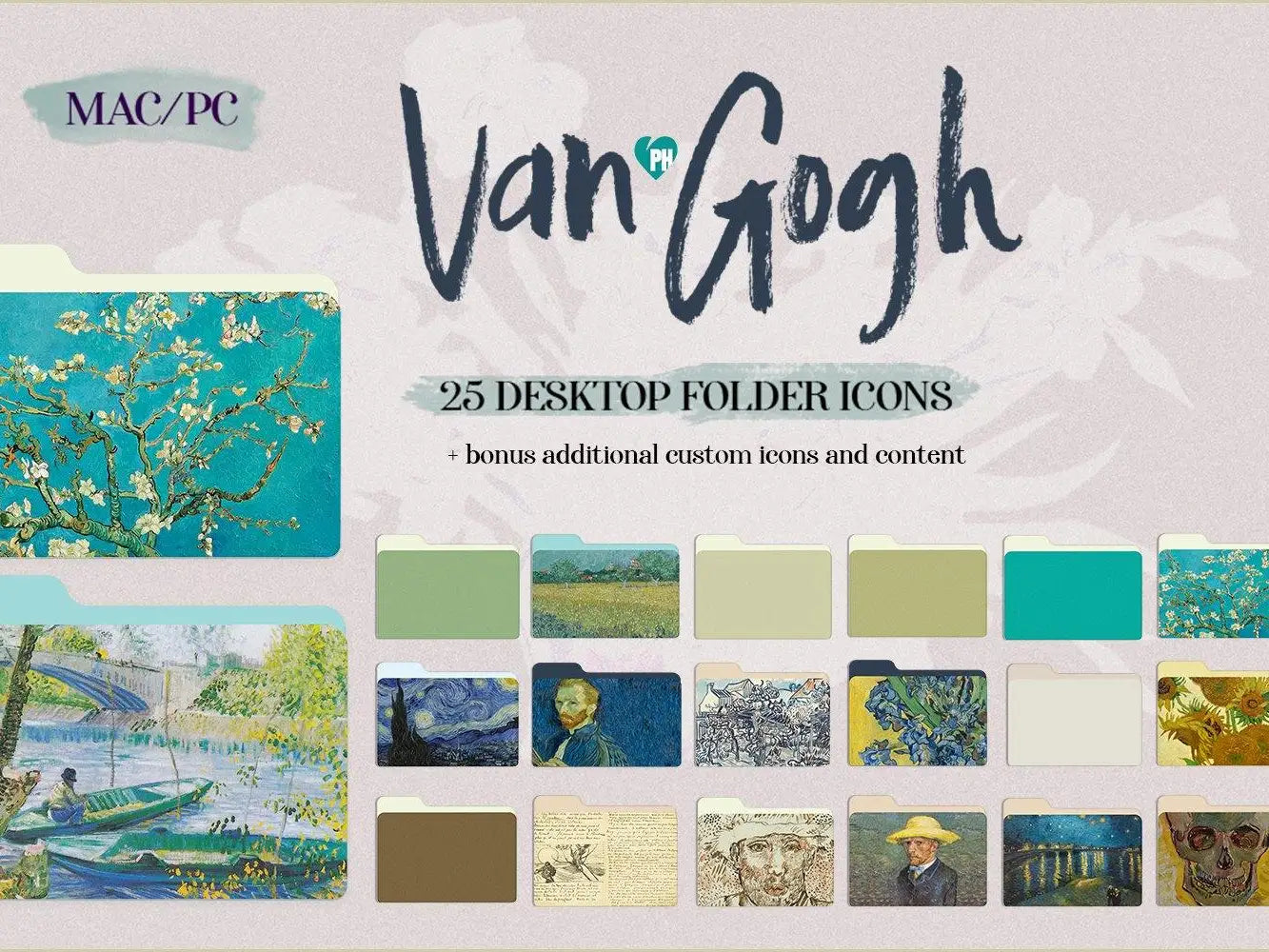 Van Gogh Desktop Folder Icons