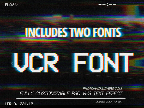 VHS PSD Text Effect